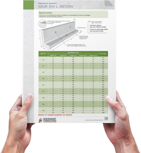 Site catalogue Socramat Fabrication - Interface Contenu